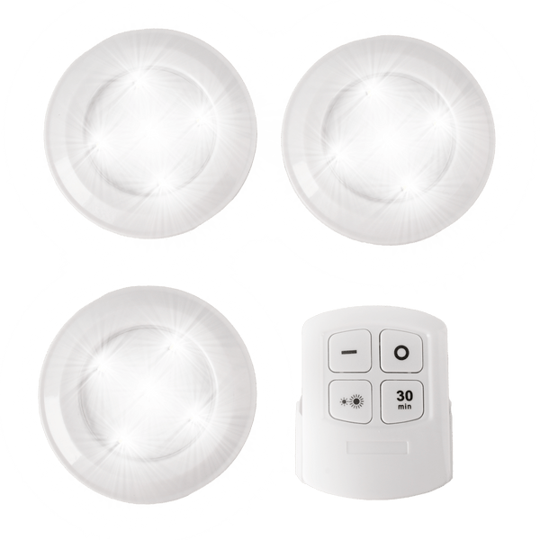 Remote Control Push Night Light Set - 3 Pack