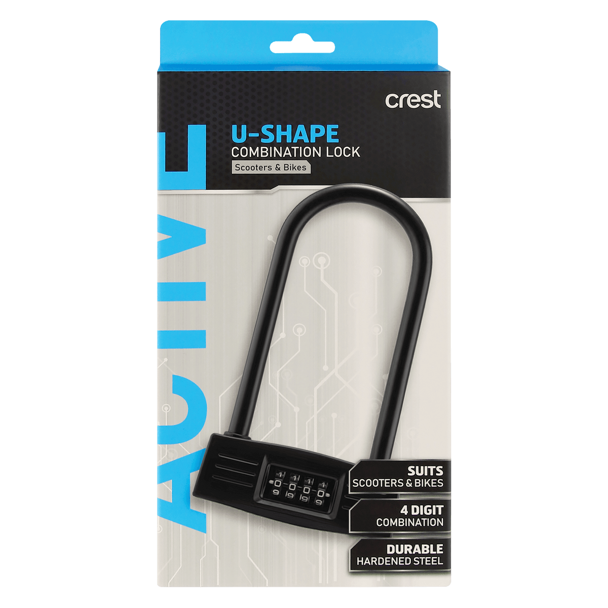 U-Shape Combination Lock for Scooters & Bikes