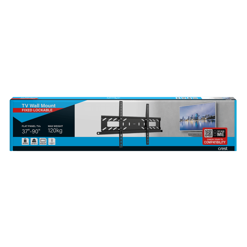 Lockable Fixed TV Wall Mount - 37" - 90"