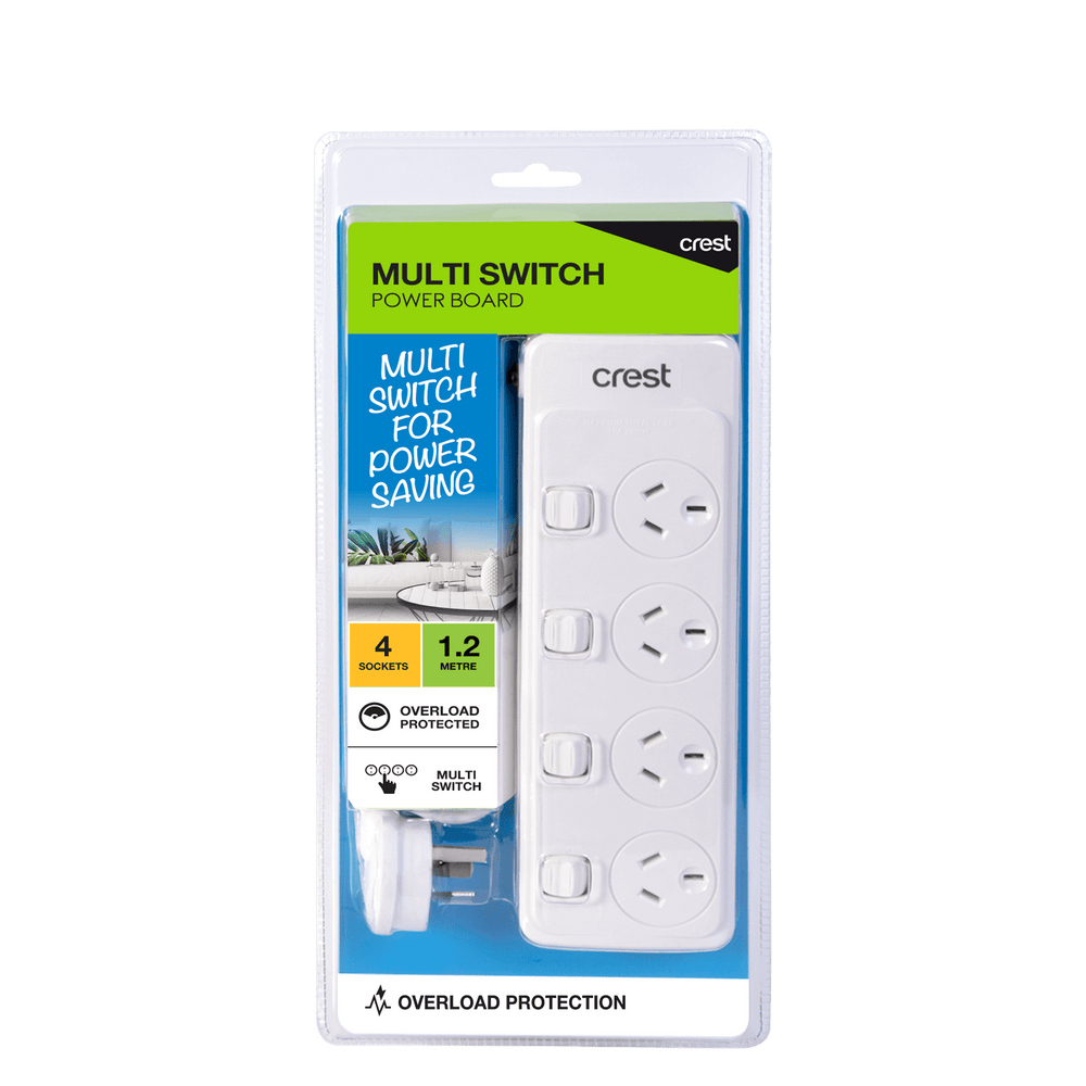 Power Board 4 Sockets 4 Switches