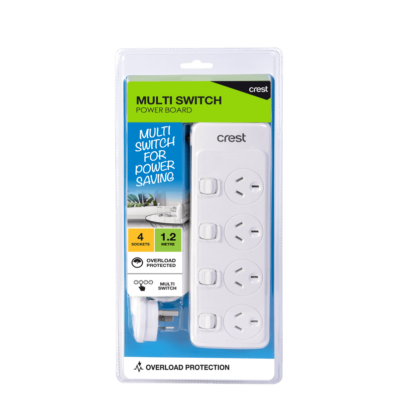 Power Board 4 Sockets 4 Switches