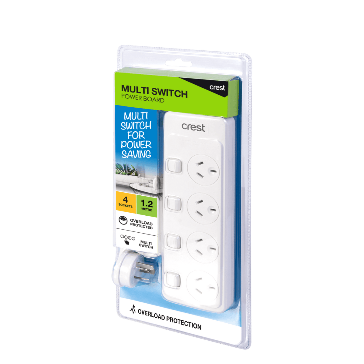 Power Board 4 Sockets 4 Switches