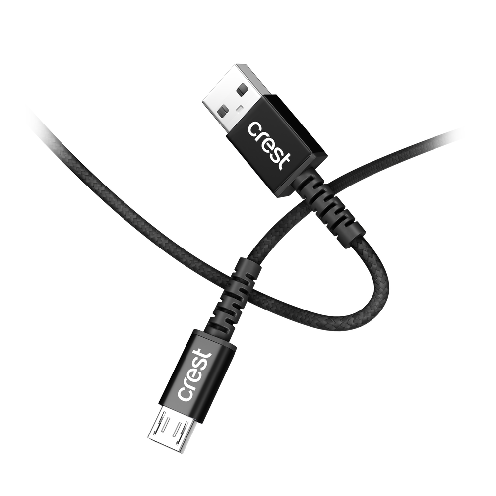 Micro USB to USB-A Braided Cable 1.5M - Black