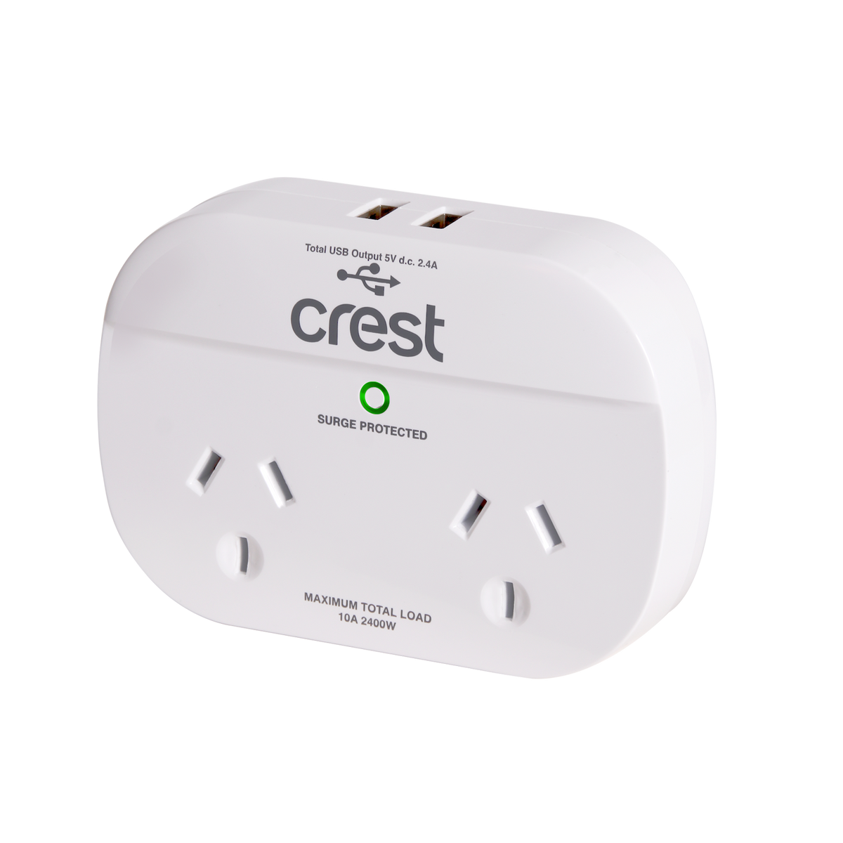 Double Power Adaptor with USB Charging