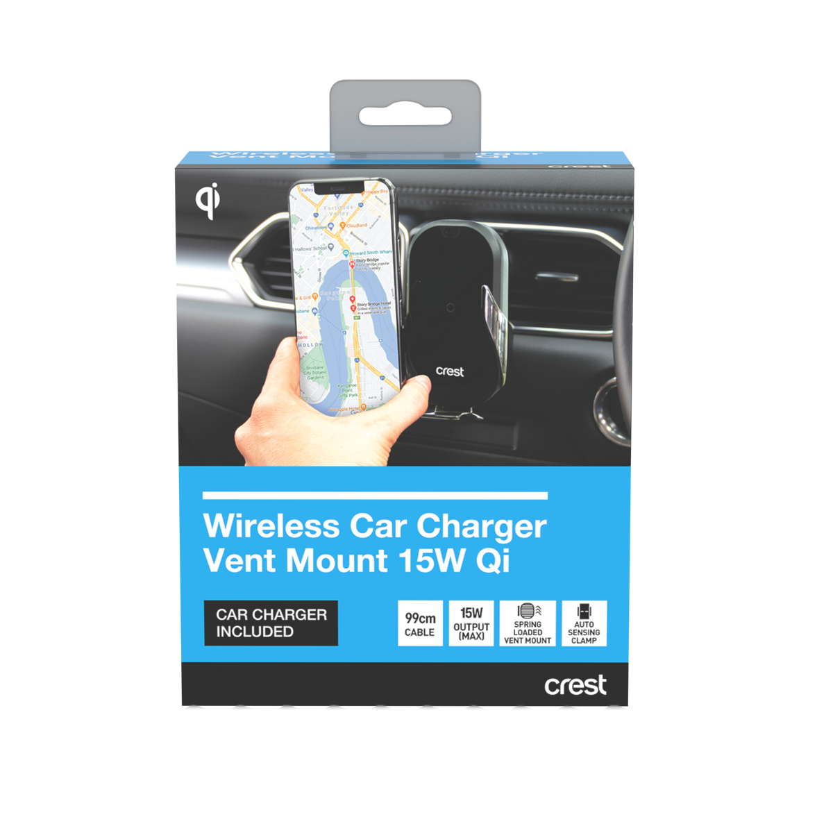 Wireless 15W Phone Charger - Vent Mount