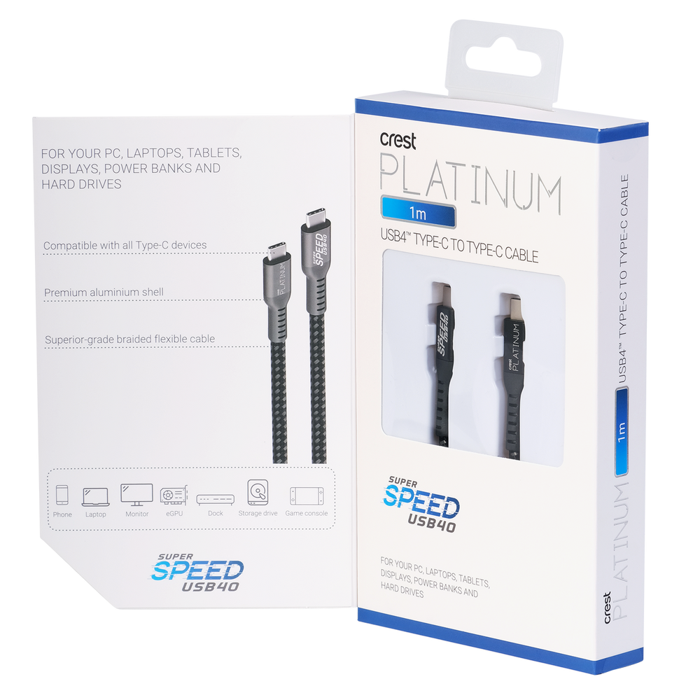 Platinum USB 4 - USB-C To USB-C Cable 1M