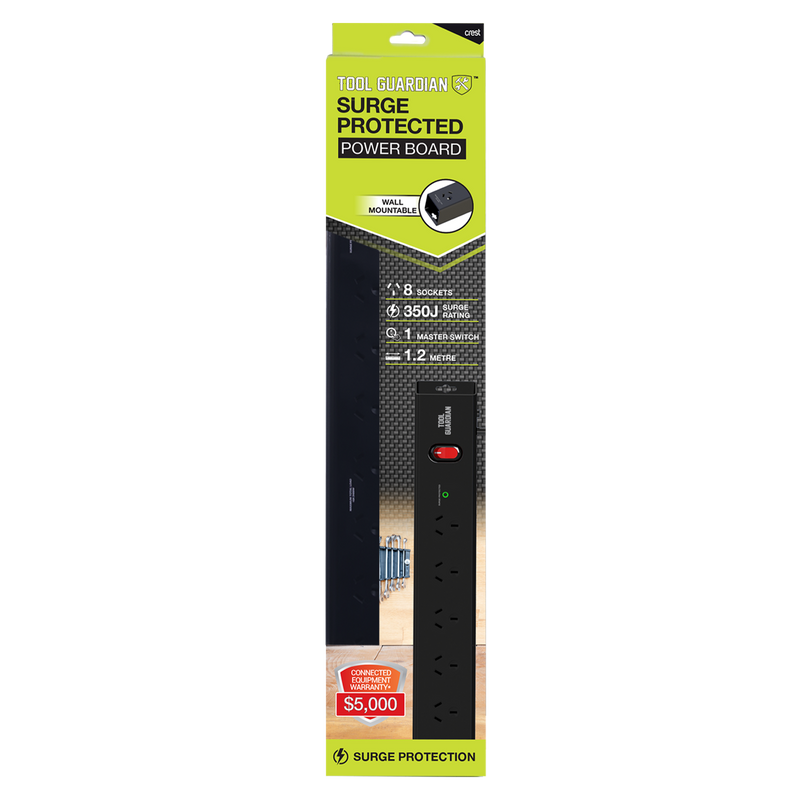Tool Guardian 8 Socket Power Board Wall Mount