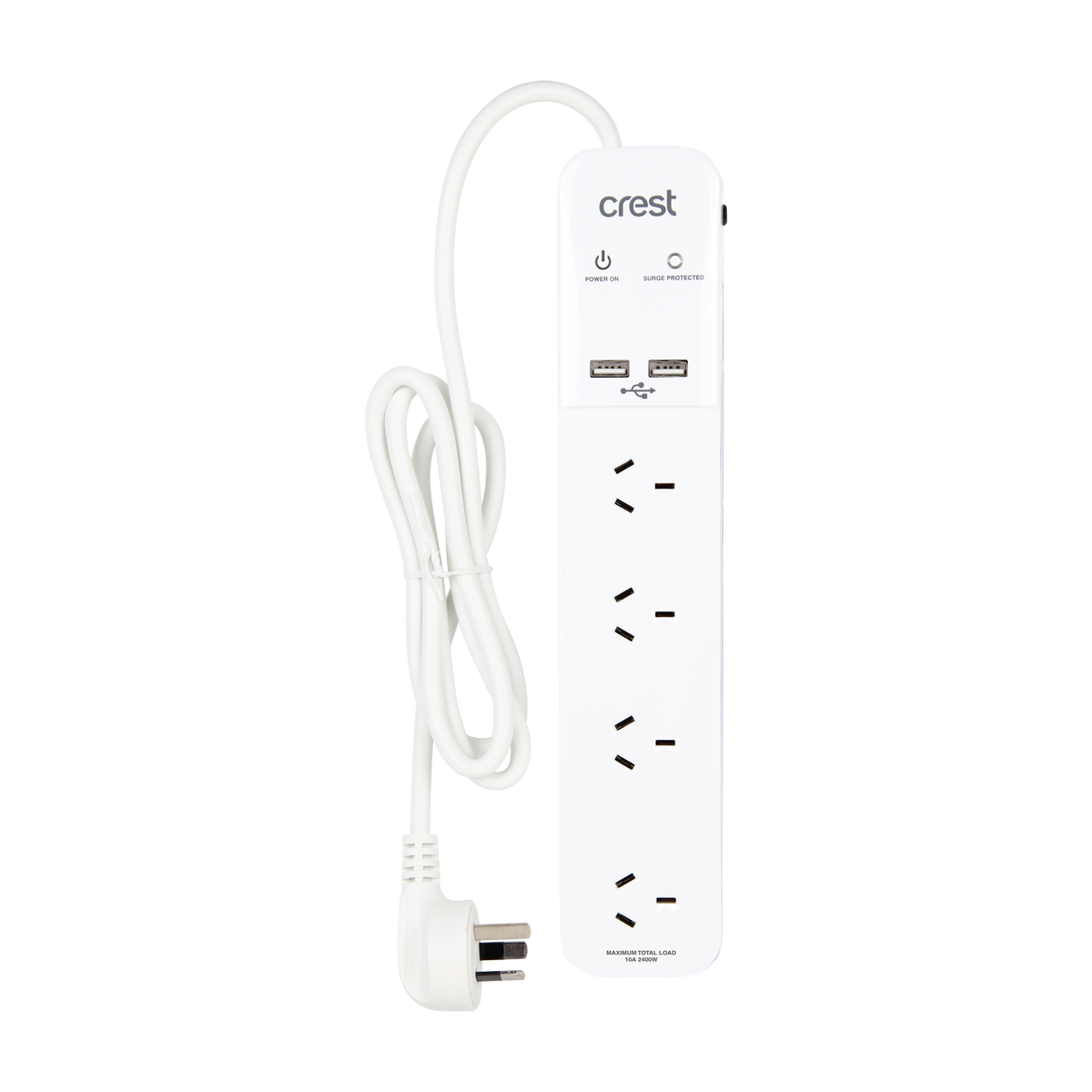 Power Board 4 Sockets with 2 USB Ports & Surge Protection