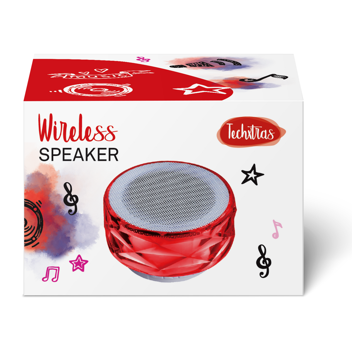 TechXtras Crystal Wireless Speaker - Red